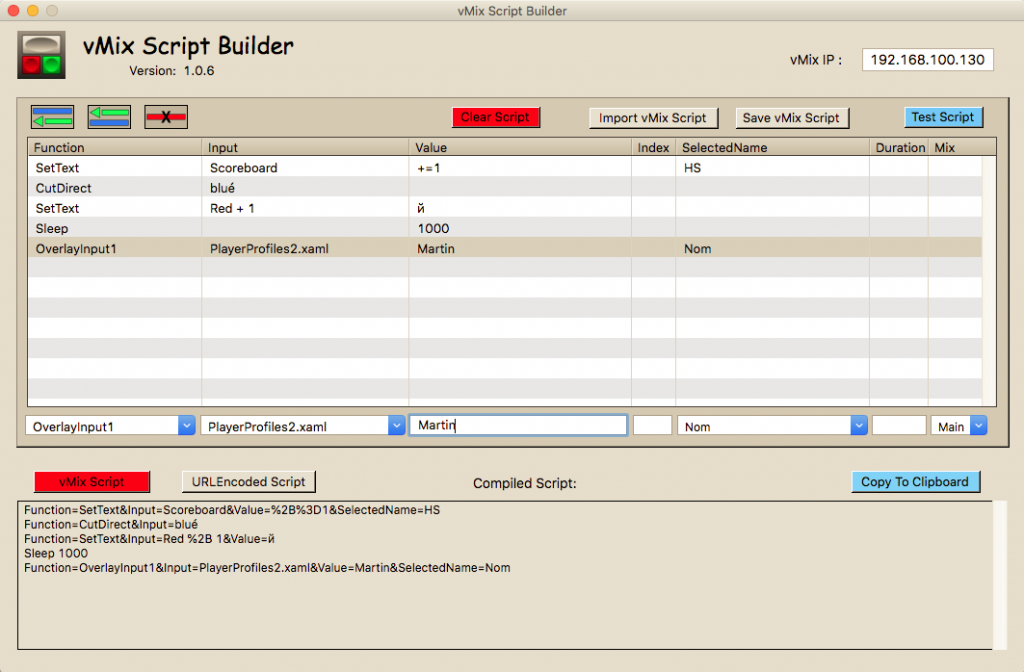 vMix Script Builder – Studio 793
